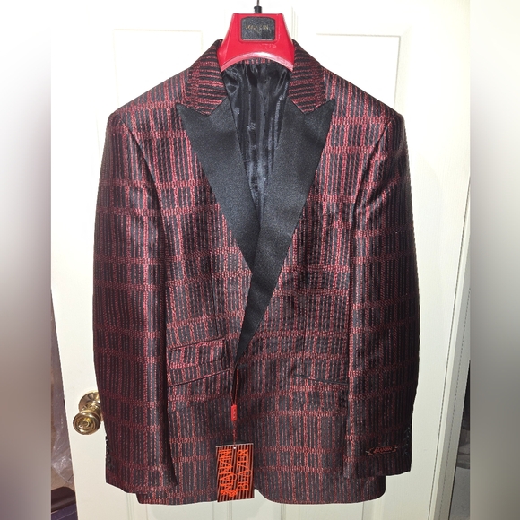 Manzini | Suits & Blazers | Manzini Black And Red Blazer | Poshmark